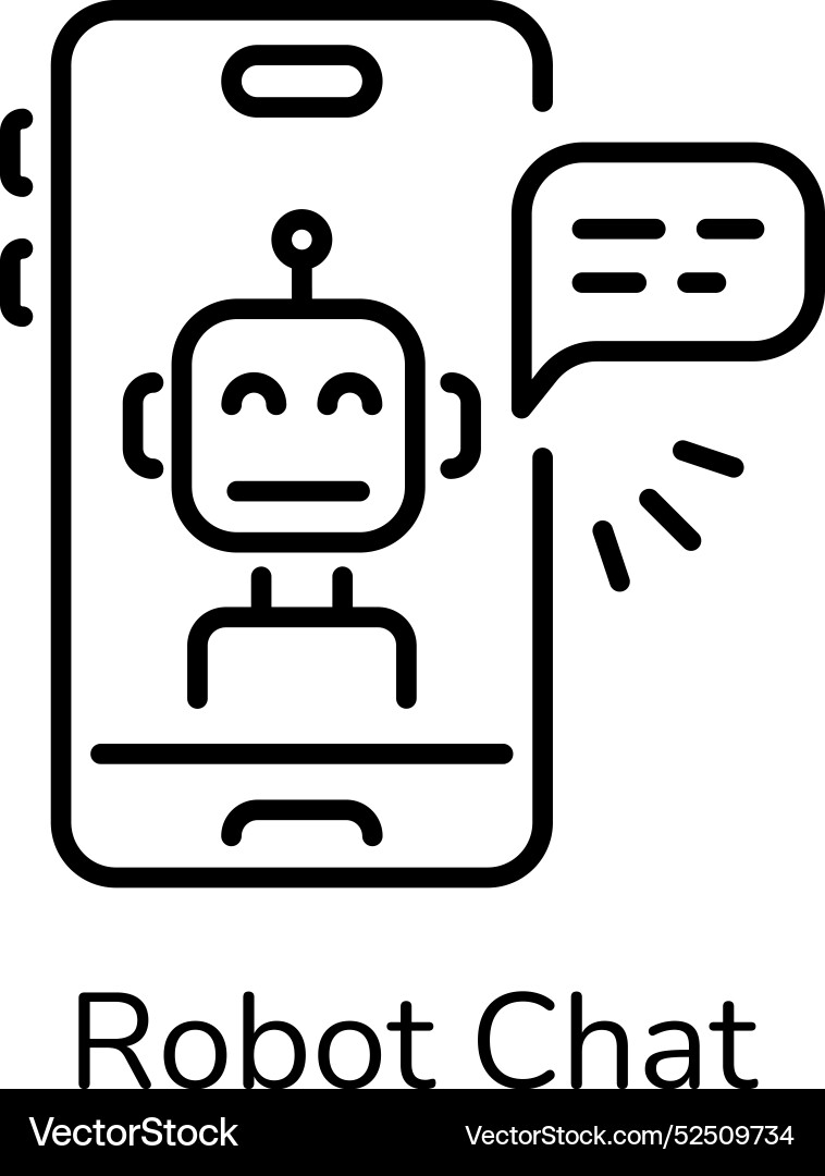 Robot chat Royalty Free Vector Image - VectorStock