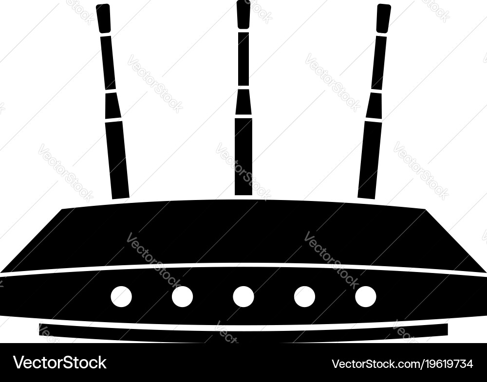 Router icon simple black style Royalty Free Vector Image