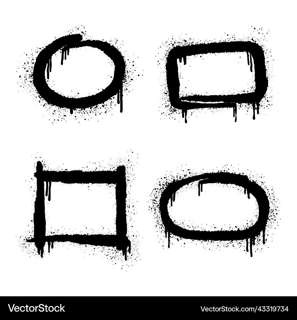 Spray Paint Drips & Shapes Royalty Free Vector Image