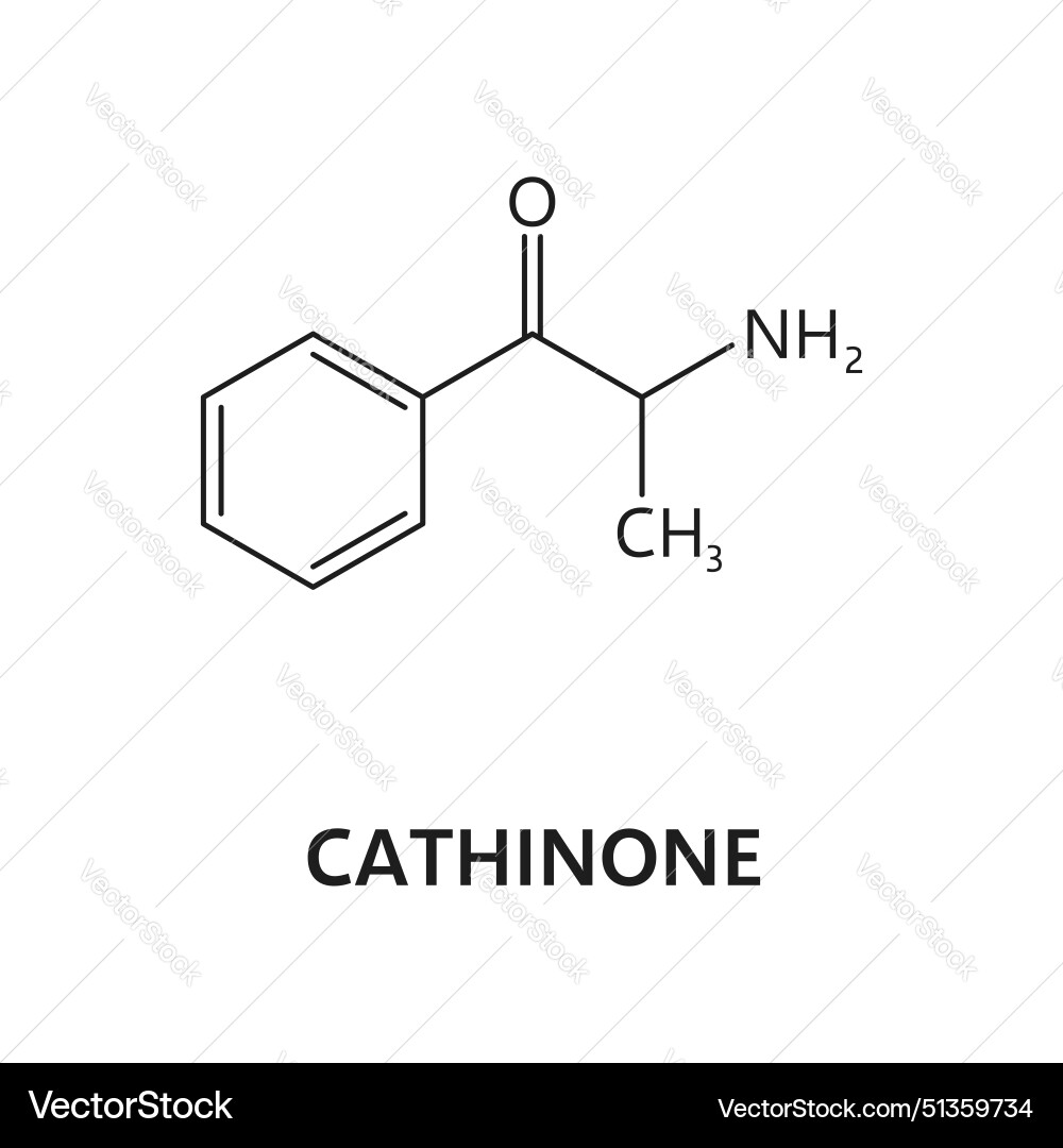 Synthetic drug cathinone molecule structure Vector Image