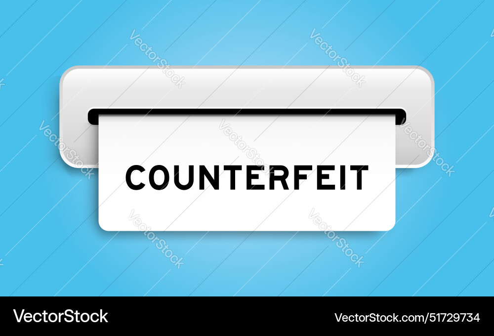 White coupon banner with word counterfeit from Vector Image