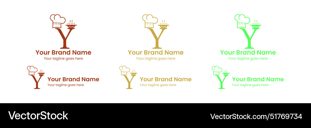 Y letter restaurant logo design Royalty Free Vector Image