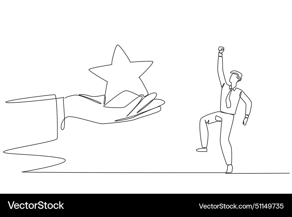 Continuous one line drawing the businessman Vector Image