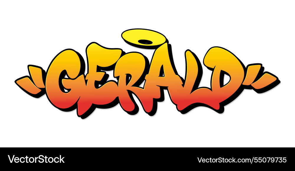 Gerald name in graffiti style Royalty Free Vector Image