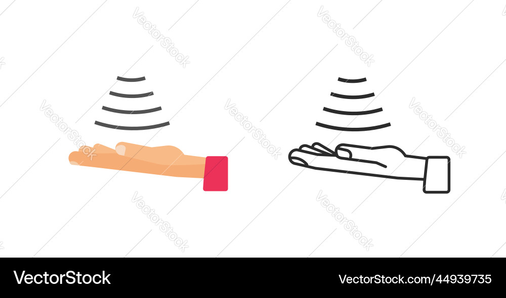 Hand palm motion sensor icon pictogram Royalty Free Vector
