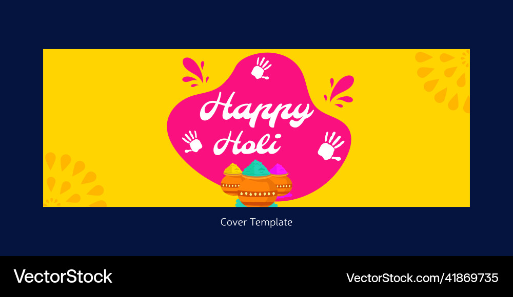 Happy holi cover page design Royalty Free Vector Image