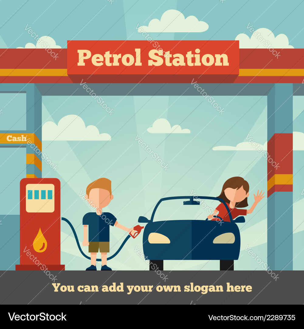 Petrol station Royalty Free Vector Image - VectorStock