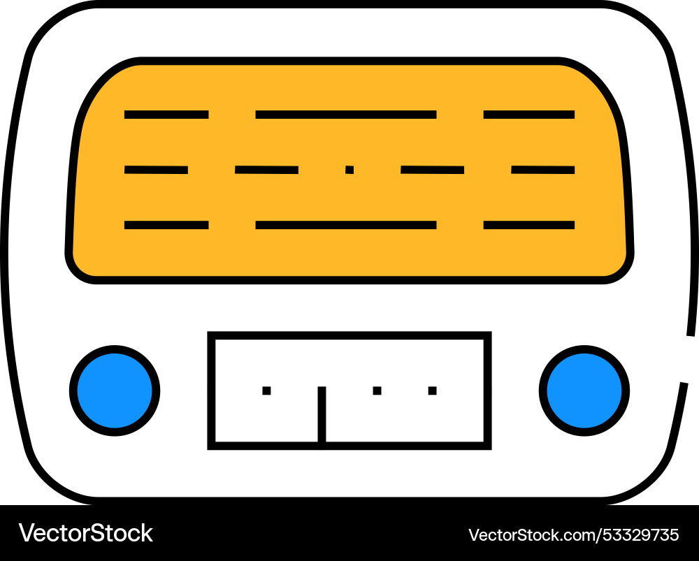 Radio retro device icon color Royalty Free Vector Image