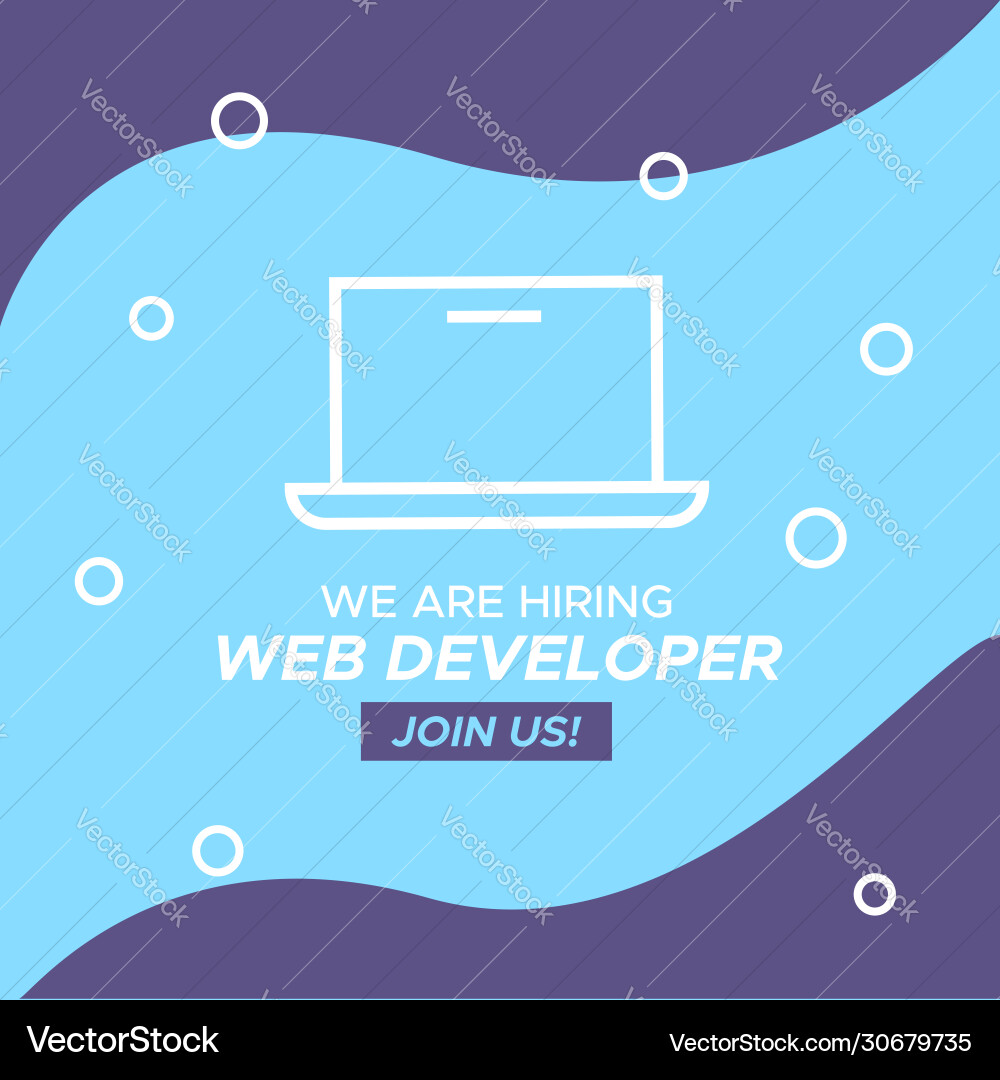 We are hiring web developer design Royalty Free Vector Image