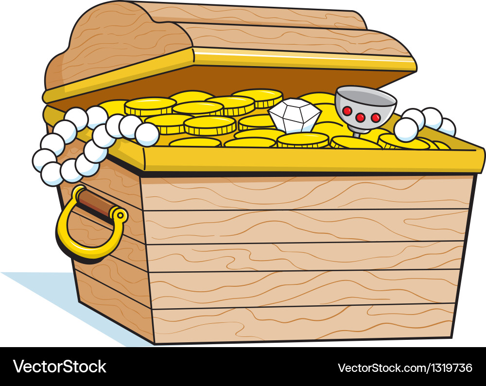 Cartoon treasure chest Royalty Free Vector Image