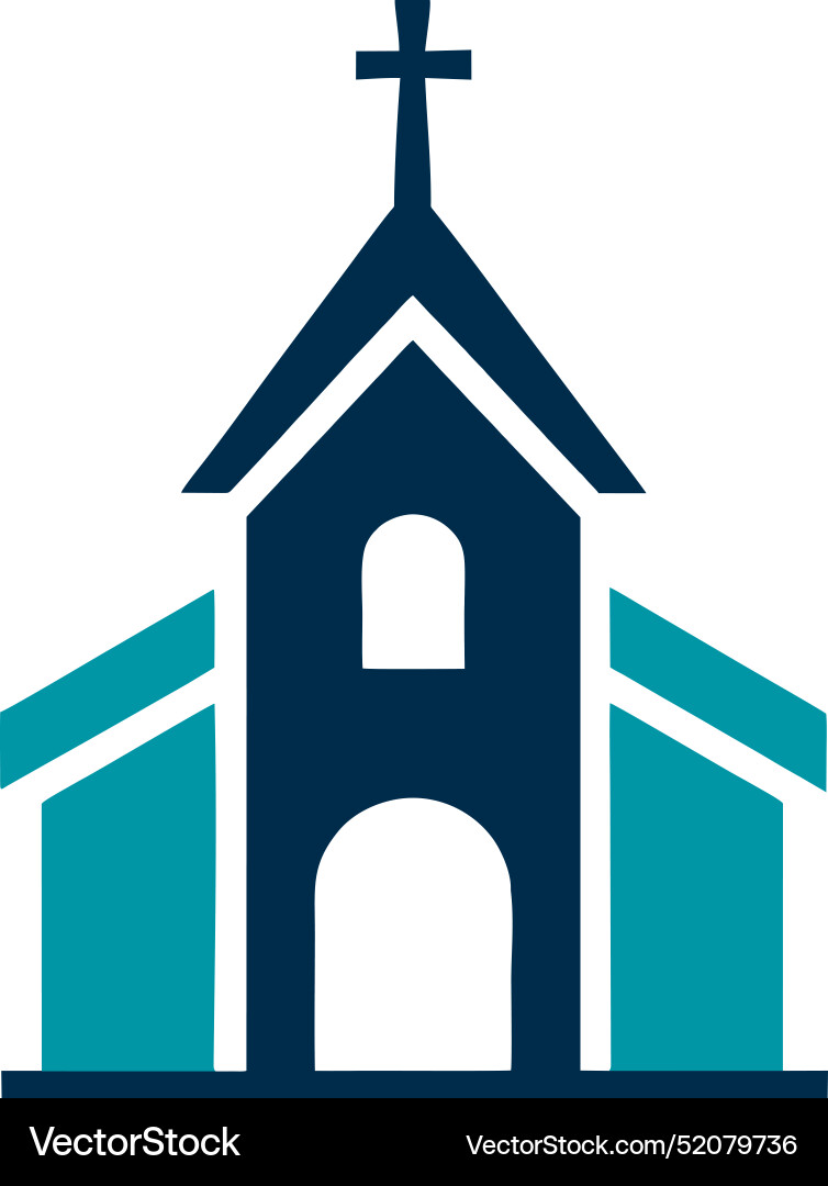 Church building icon art Royalty Free Vector Image