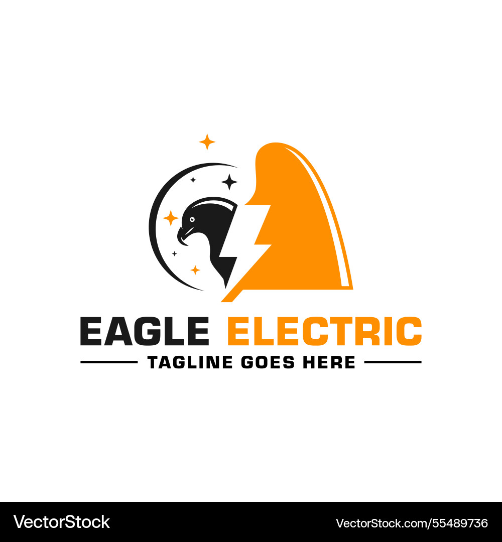 Electric eagle industry logo Royalty Free Vector Image