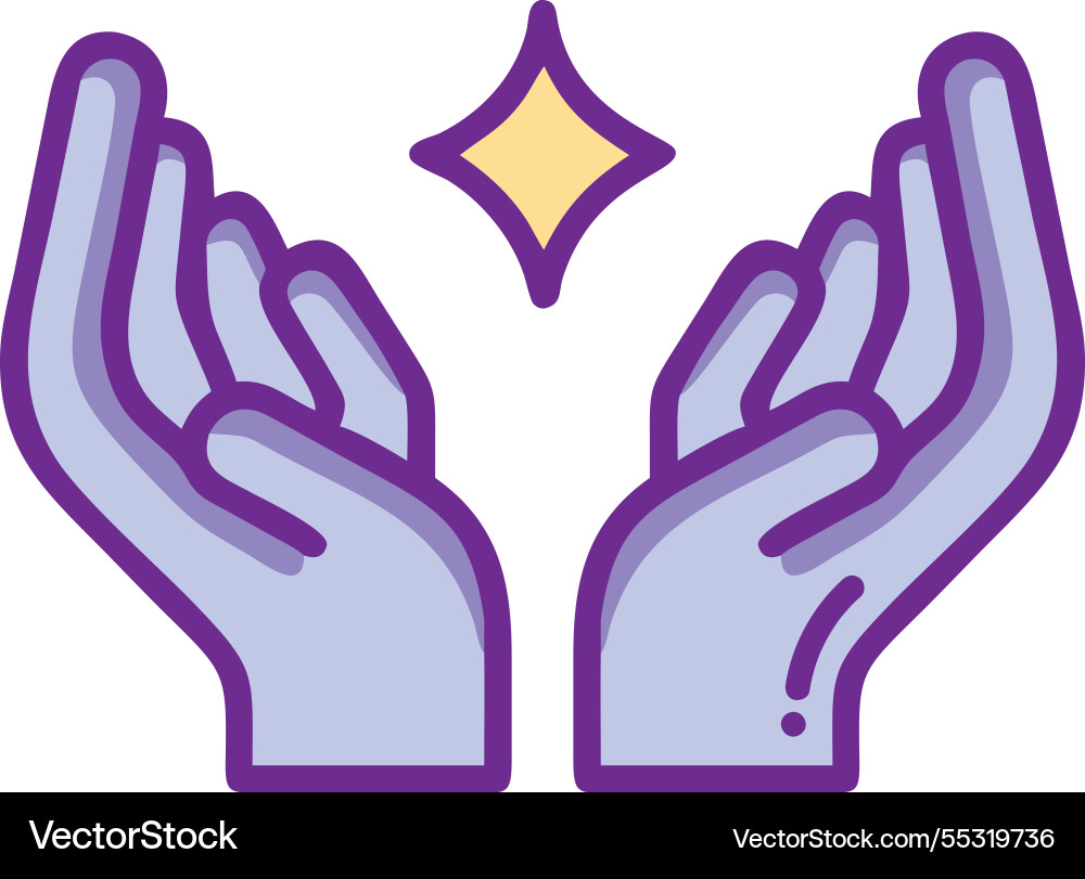 Healing hands energy Royalty Free Vector Image