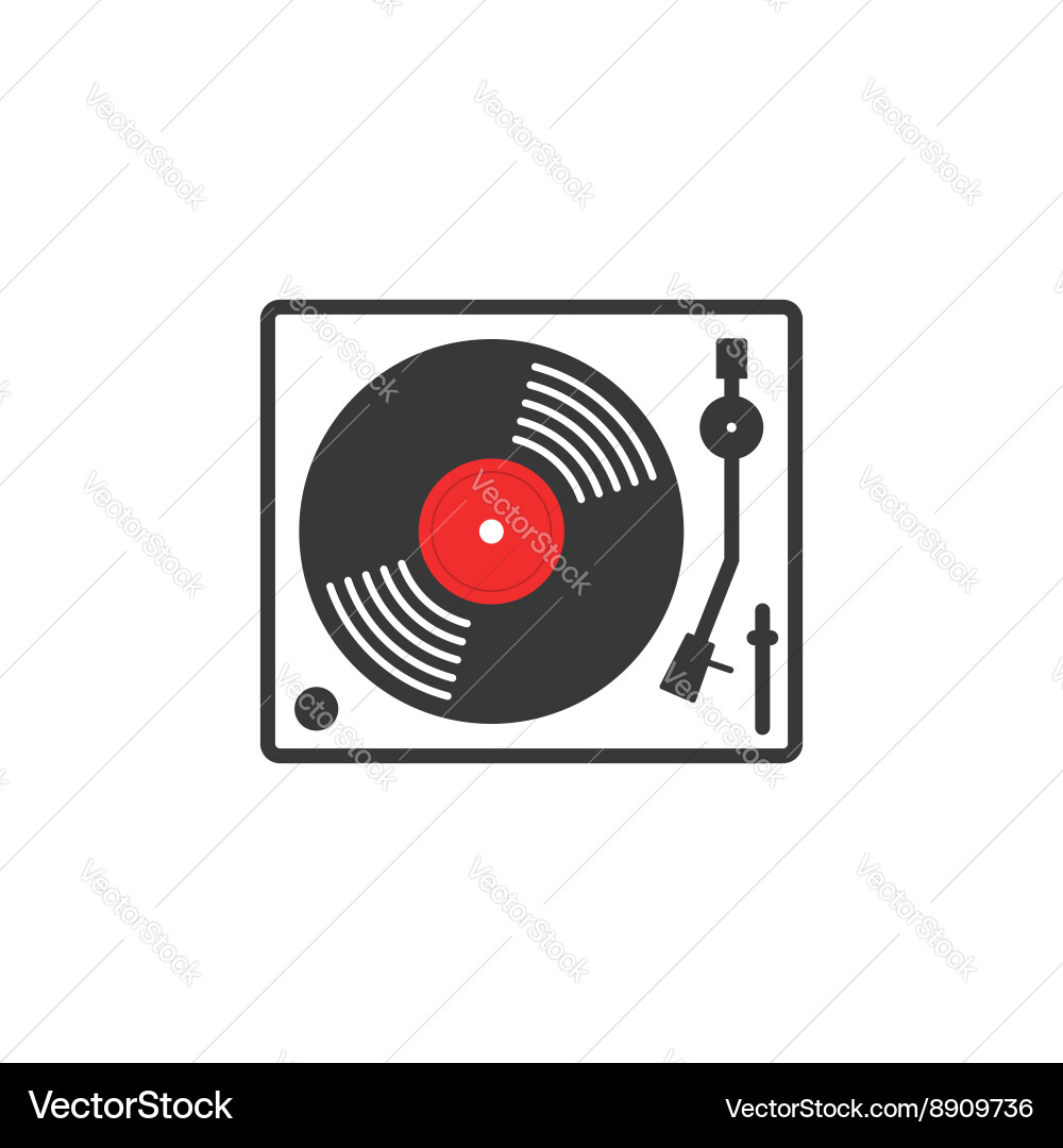 Retro vinyl music player icon Royalty Free Vector Image