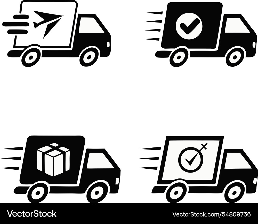 Shipping-truck-icons Royalty Free Vector Image
