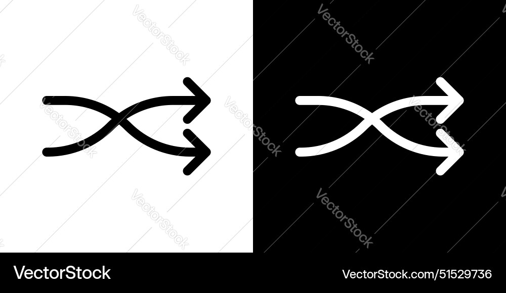 Shuffle icon set repeat random loop symbol switch Vector Image