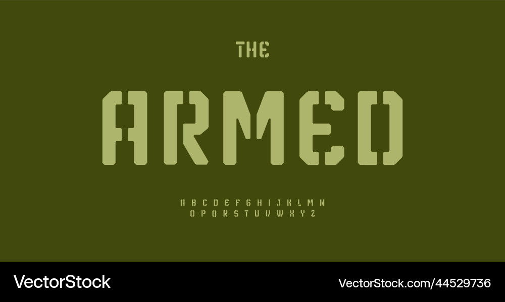 Stencil font for military gaming type design Vector Image
