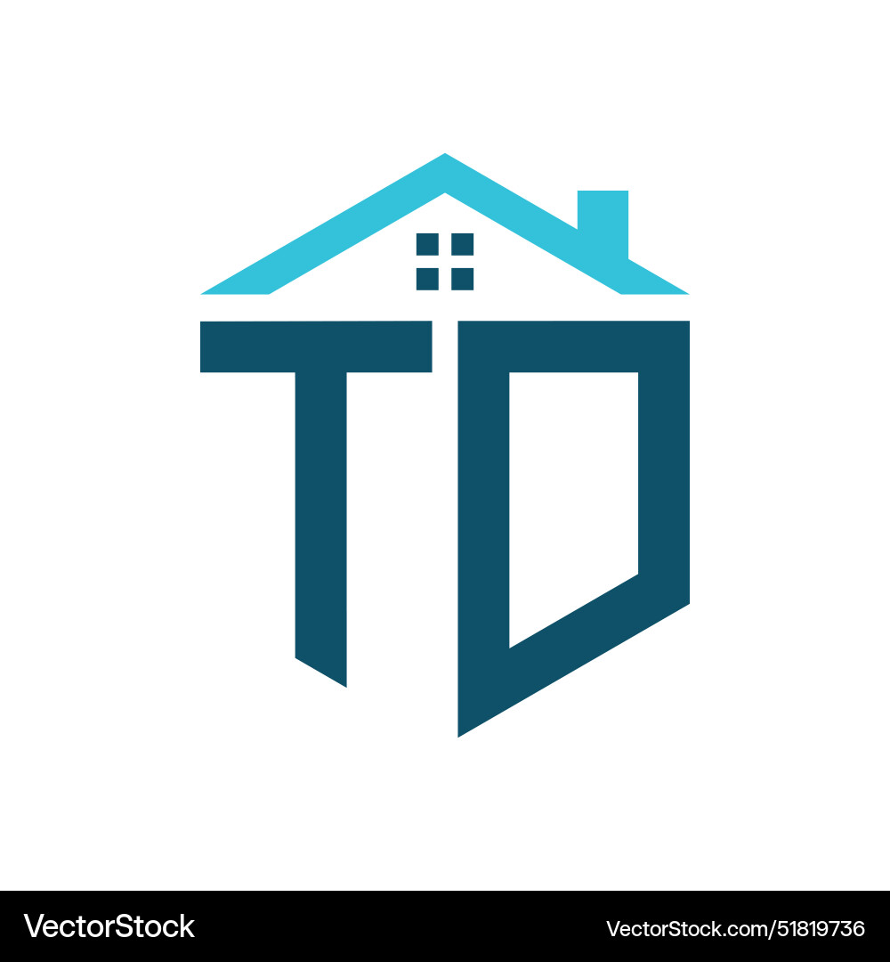 Td house logo design template letter Royalty Free Vector