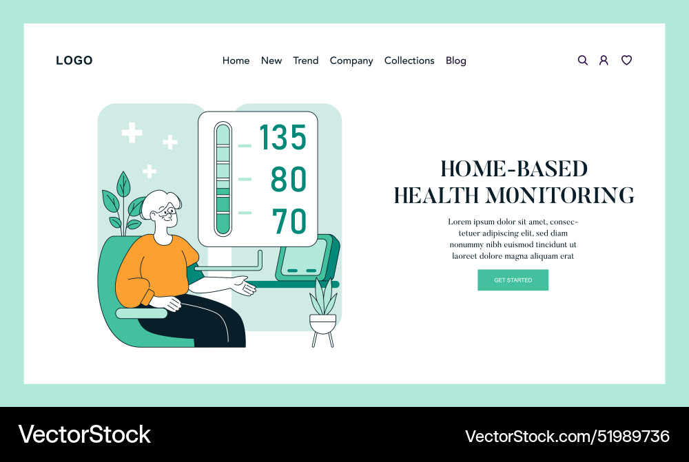 Wellness monitoring flat Royalty Free Vector Image