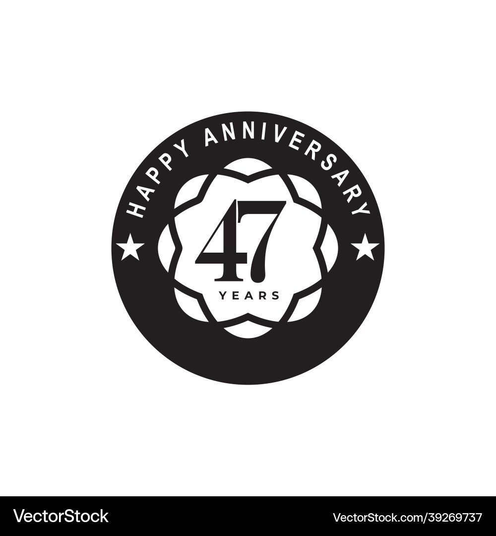 47th years anniversary emblem logo design template