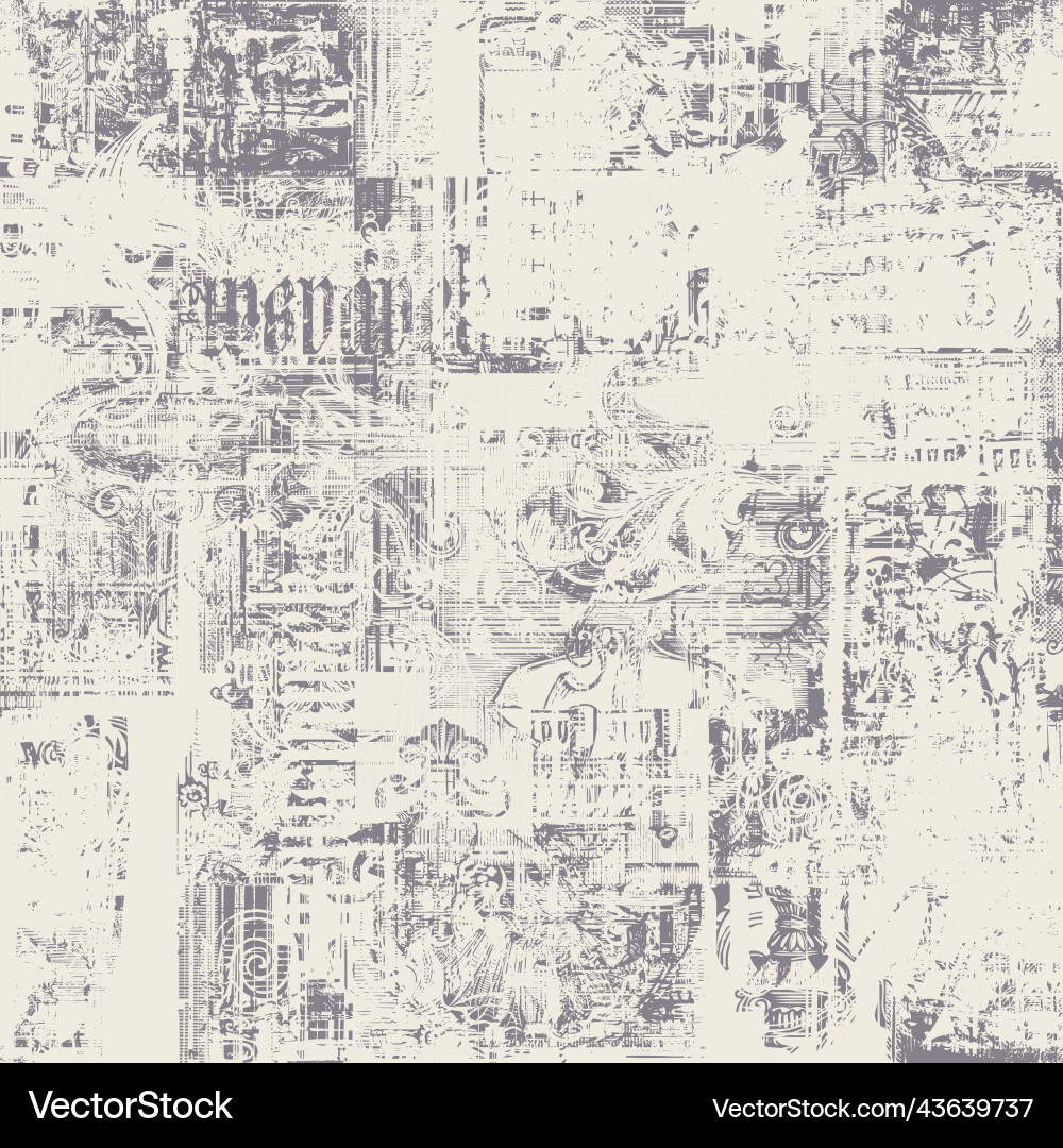 Abstract seamless pattern with chaotic layering Vector Image