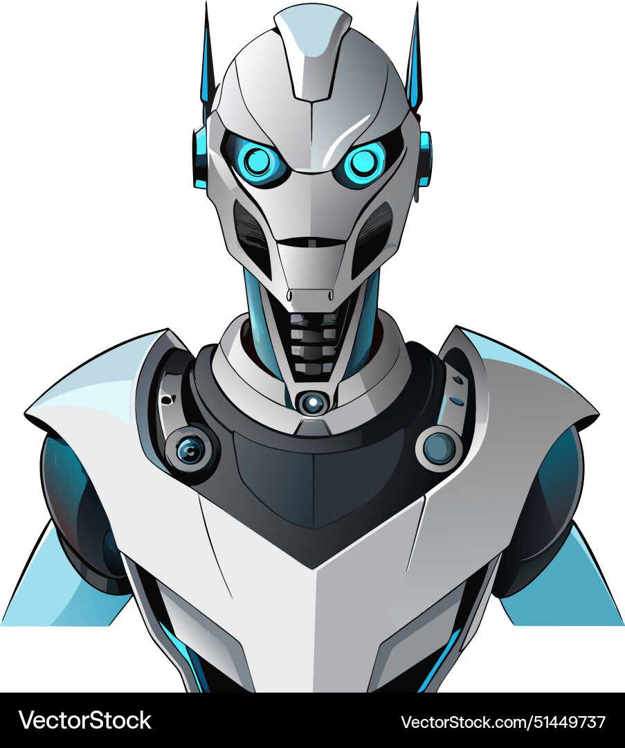 Android with luminous circuits on a starry Vector Image