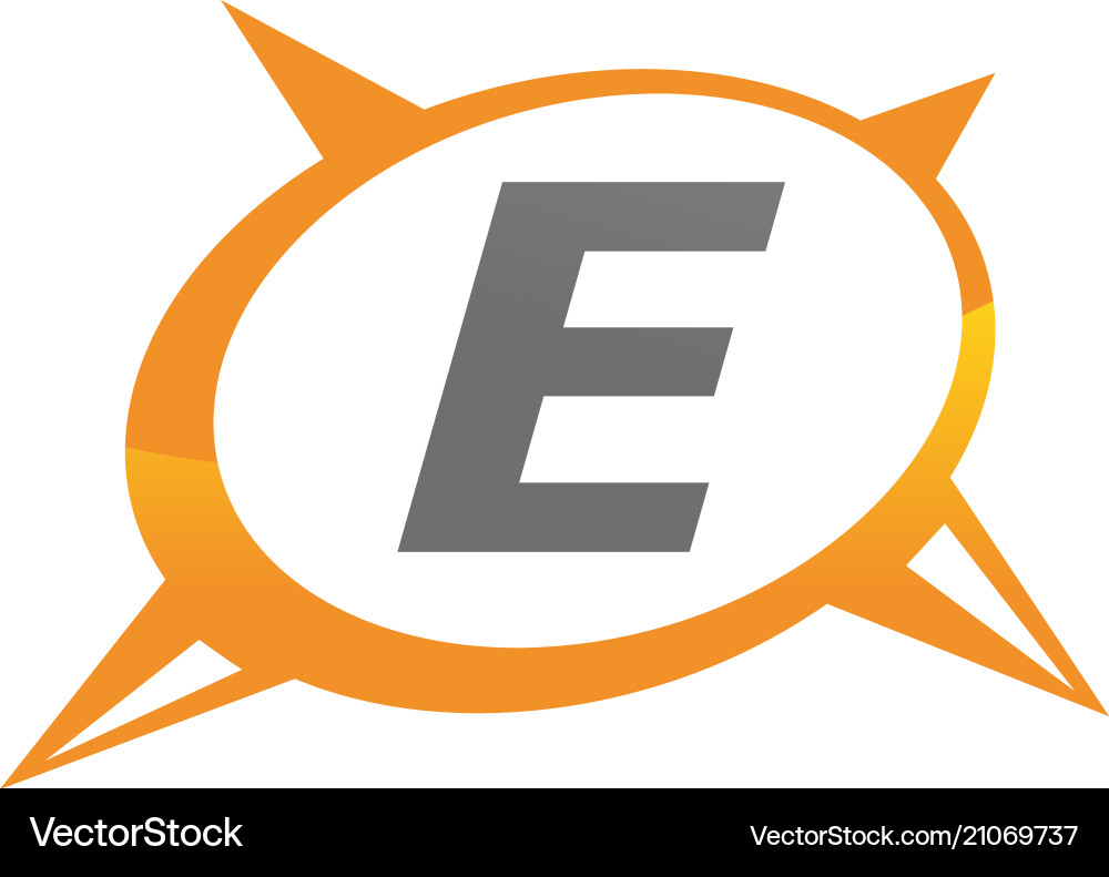 Compass guide solution letter e Royalty Free Vector Image