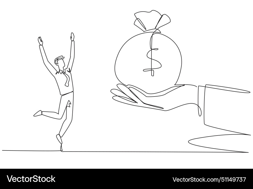 Continuous one line drawing businessman Royalty Free Vector