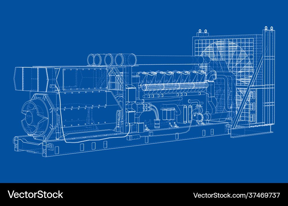 Large industrial diesel generator Royalty Free Vector Image