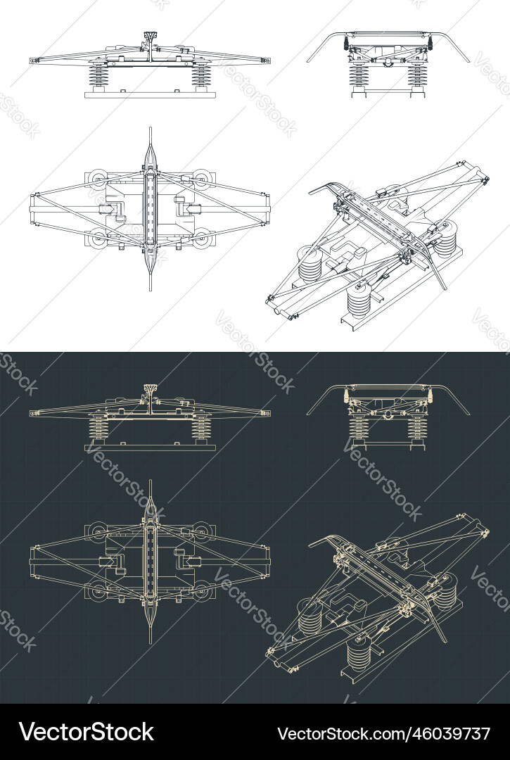 Pantograph blueprints Royalty Free Vector Image