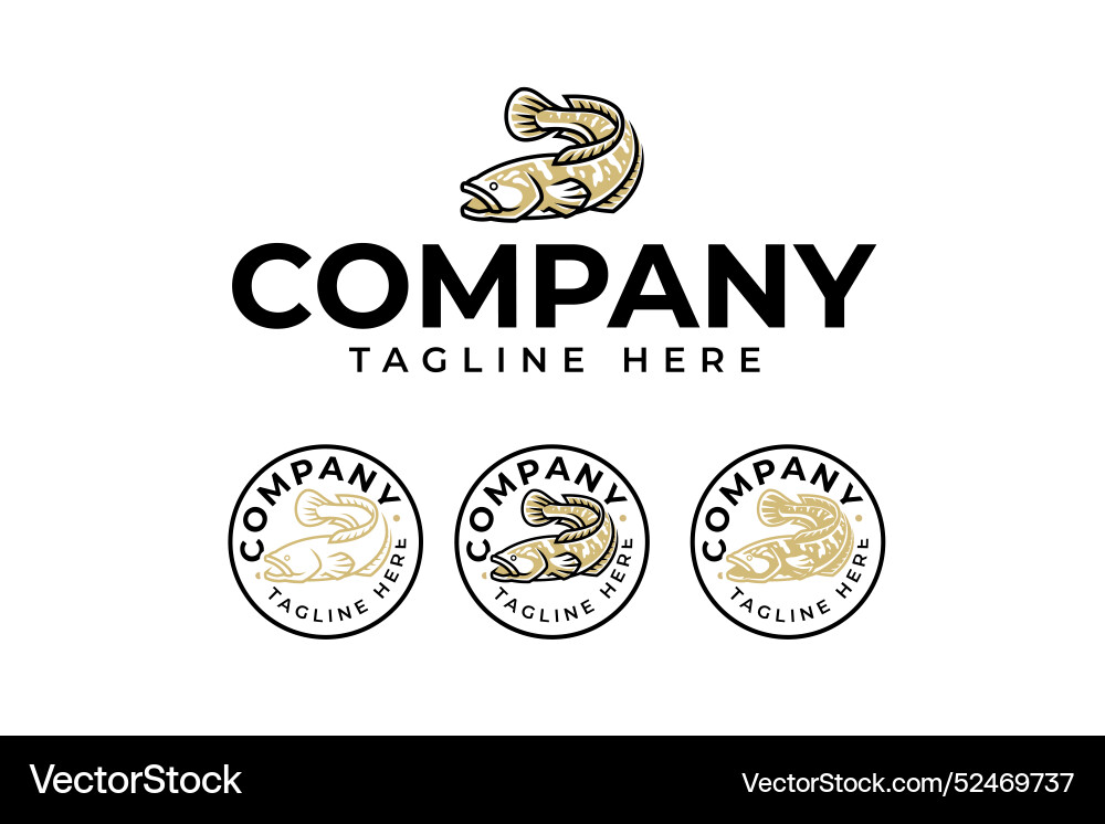 Set of snakehead fish logo design Royalty Free Vector Image