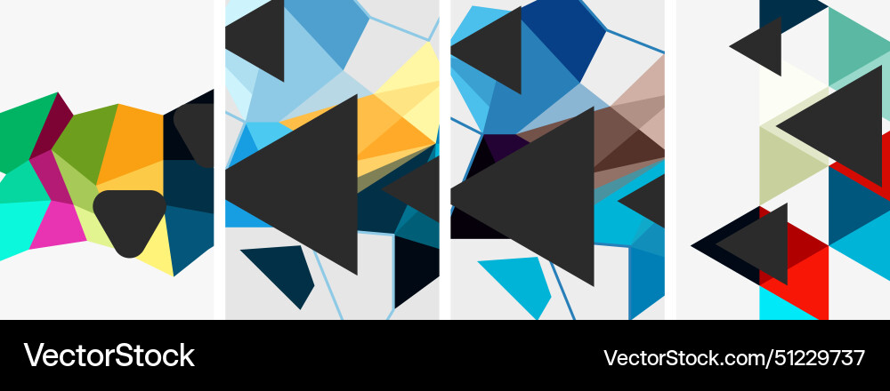 Set of triangle poster backgrounds Royalty Free Vector Image