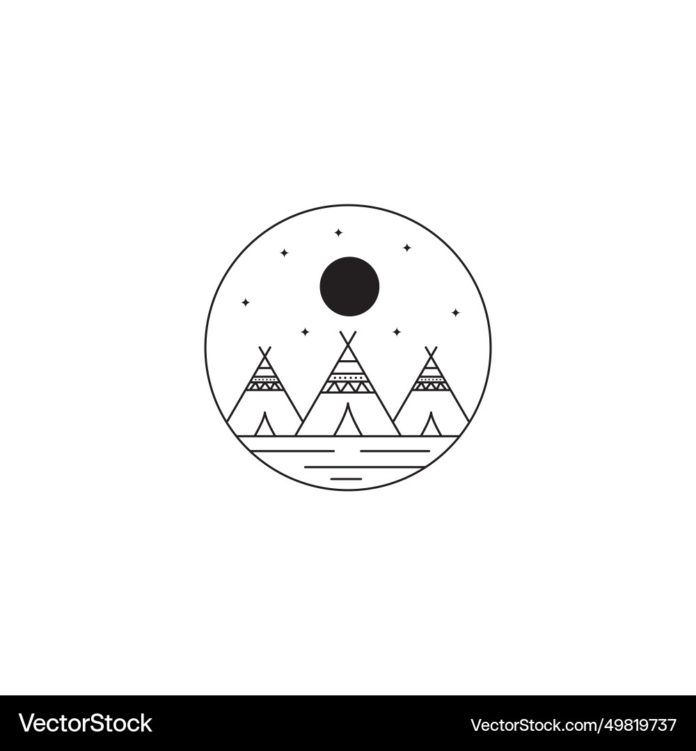 Tribe tent icon logo design Royalty Free Vector Image
