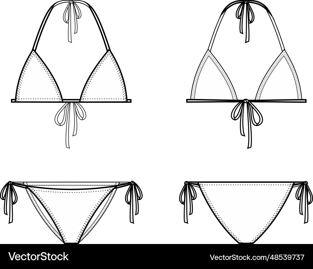 Women's Swimsuit Bikini Set Royalty Free Vector Image