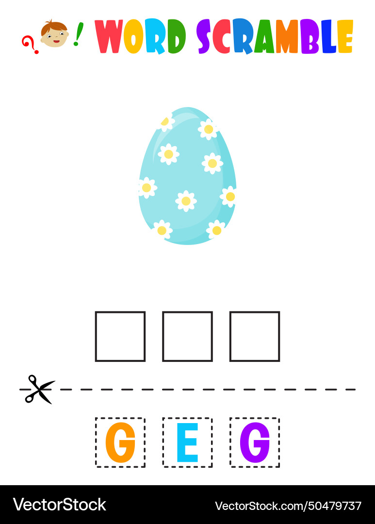 Word scramble easter egg educational sheet – Royalty-Free Vector ...