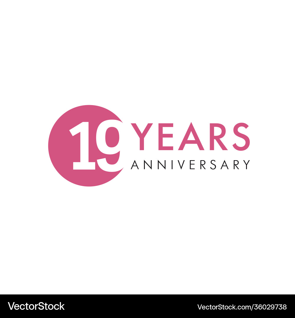 19 years logo Royalty Free Vector Image - VectorStock