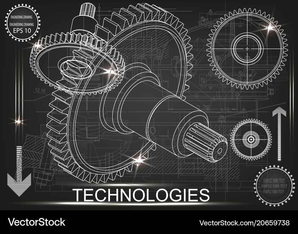 3d model of a cogwheel on black Royalty Free Vector Image