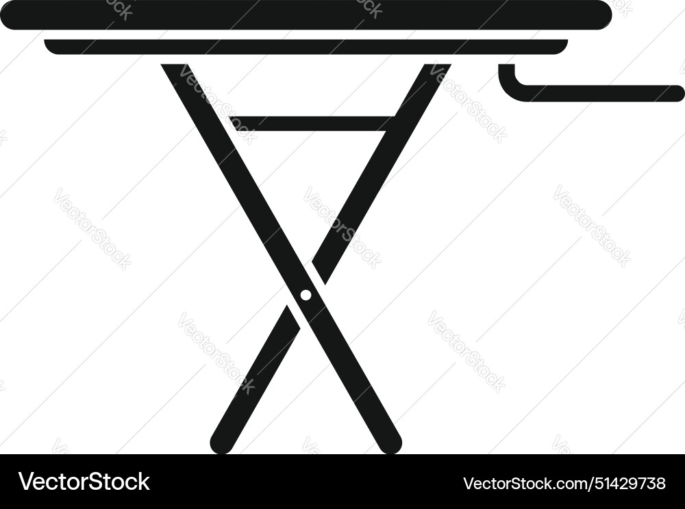 Black silhouette of foldable ironing board Vector Image