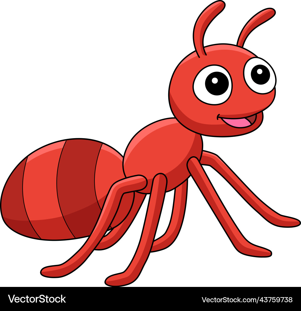 Cartoon Ant Clip Art - Red Insect Royalty Free Vector Image