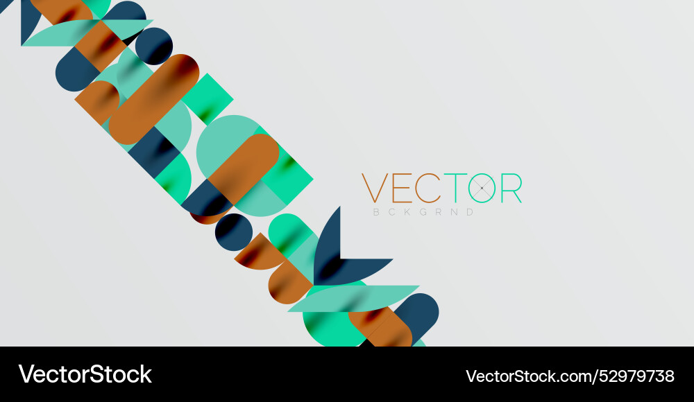 Circles semi squares and round shapes Royalty Free Vector