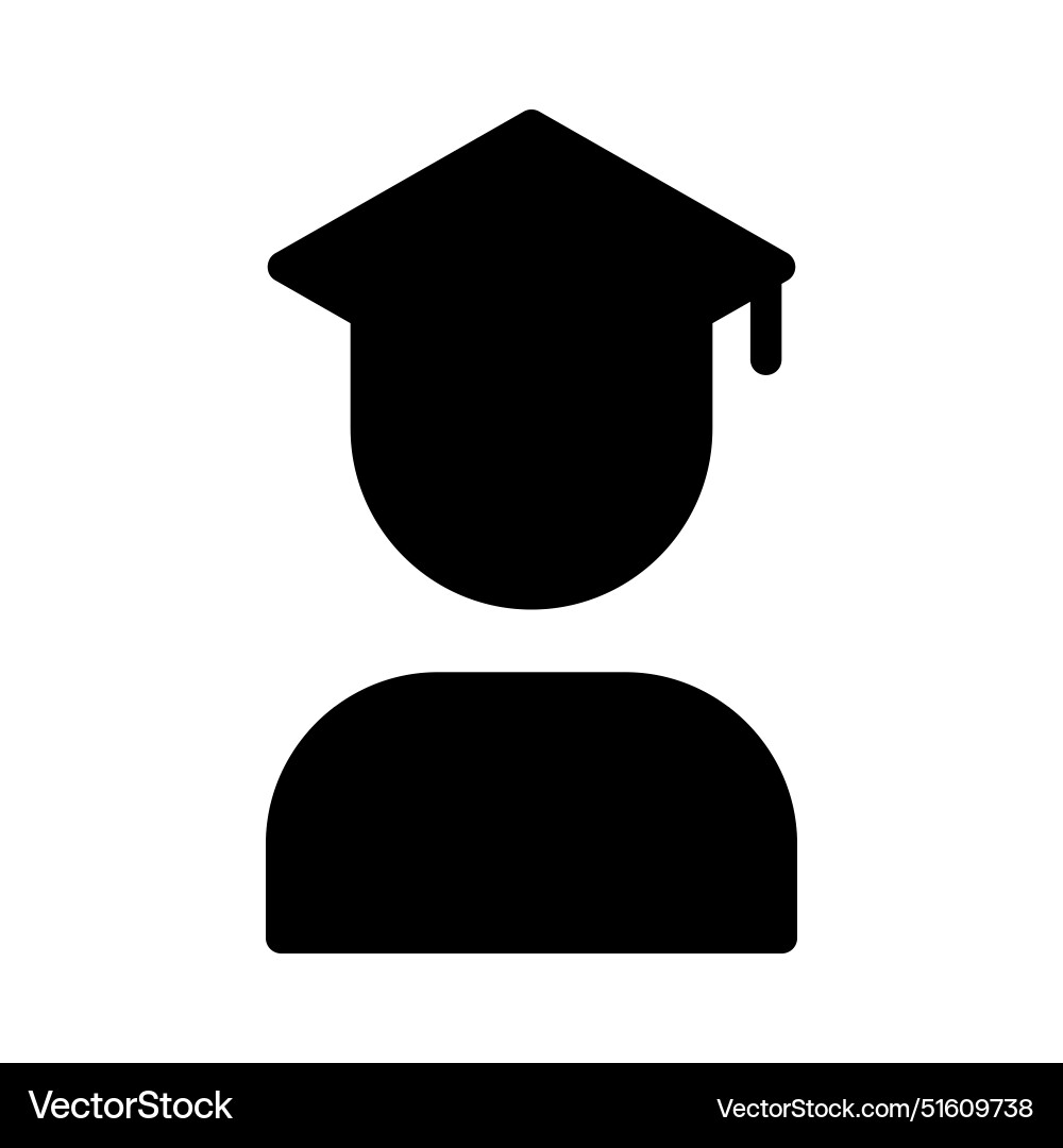 Graduation cap icon with a soild style suitable Vector Image