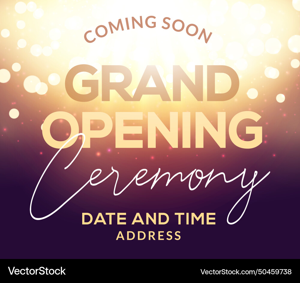 Grand opening ceremony poster concept invitation Vector Image