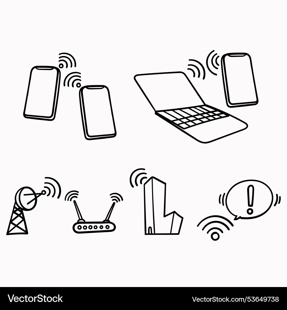 Hand drawn doodle wifi signal icon related Vector Image