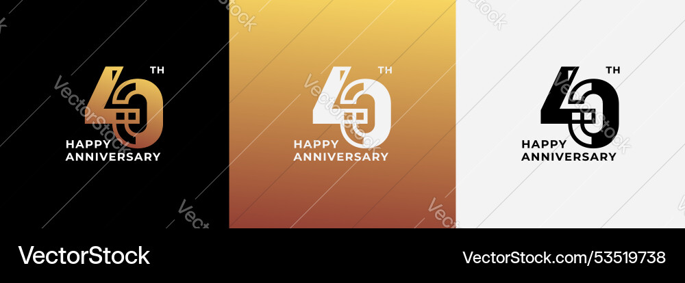 Logo 40th 40 years anniversary creative design Vector Image