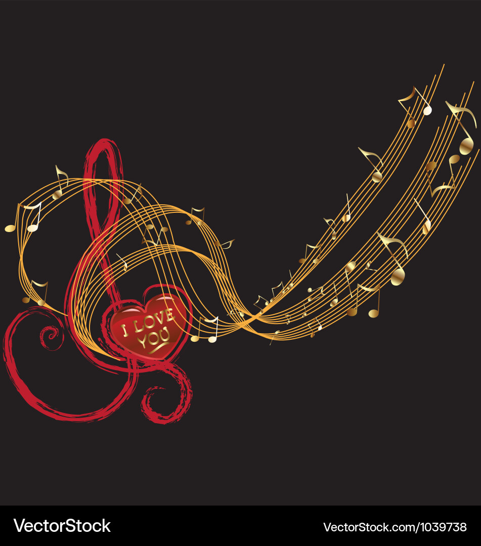Music notes and love design Royalty Free Vector Image
