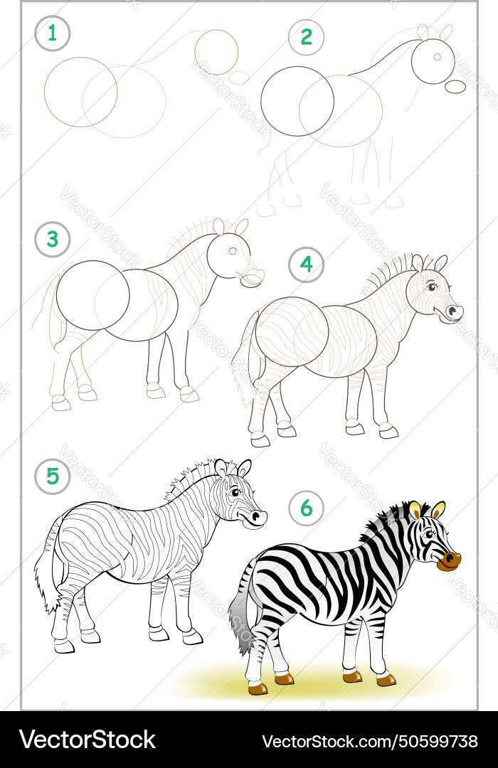 Page shows how to learn step by draw Royalty Free Vector