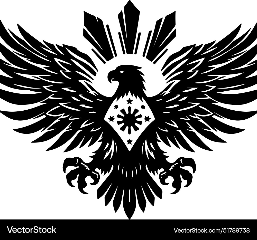 Philippine eagle isolated black design Royalty Free Vector