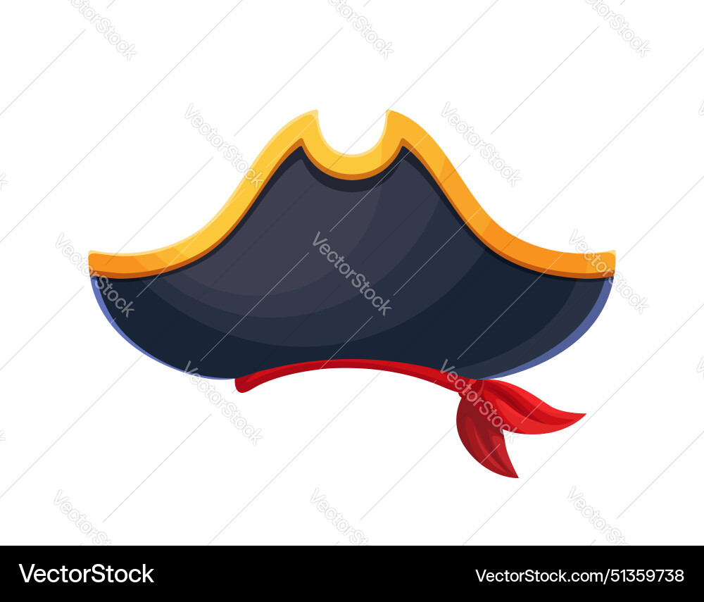 Pirate corsair sailor bandana captain tricorn hat Vector Image