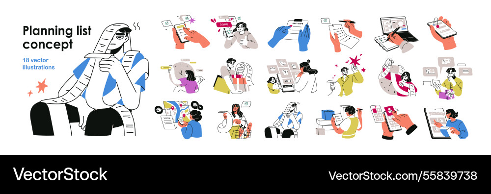 Planning task organization and time management Vector Image