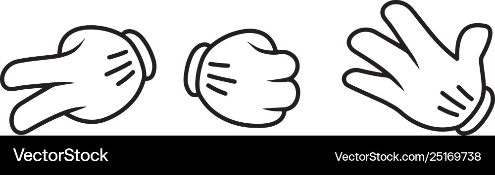 Rock paper scissors hand gesture Royalty Free Vector Image